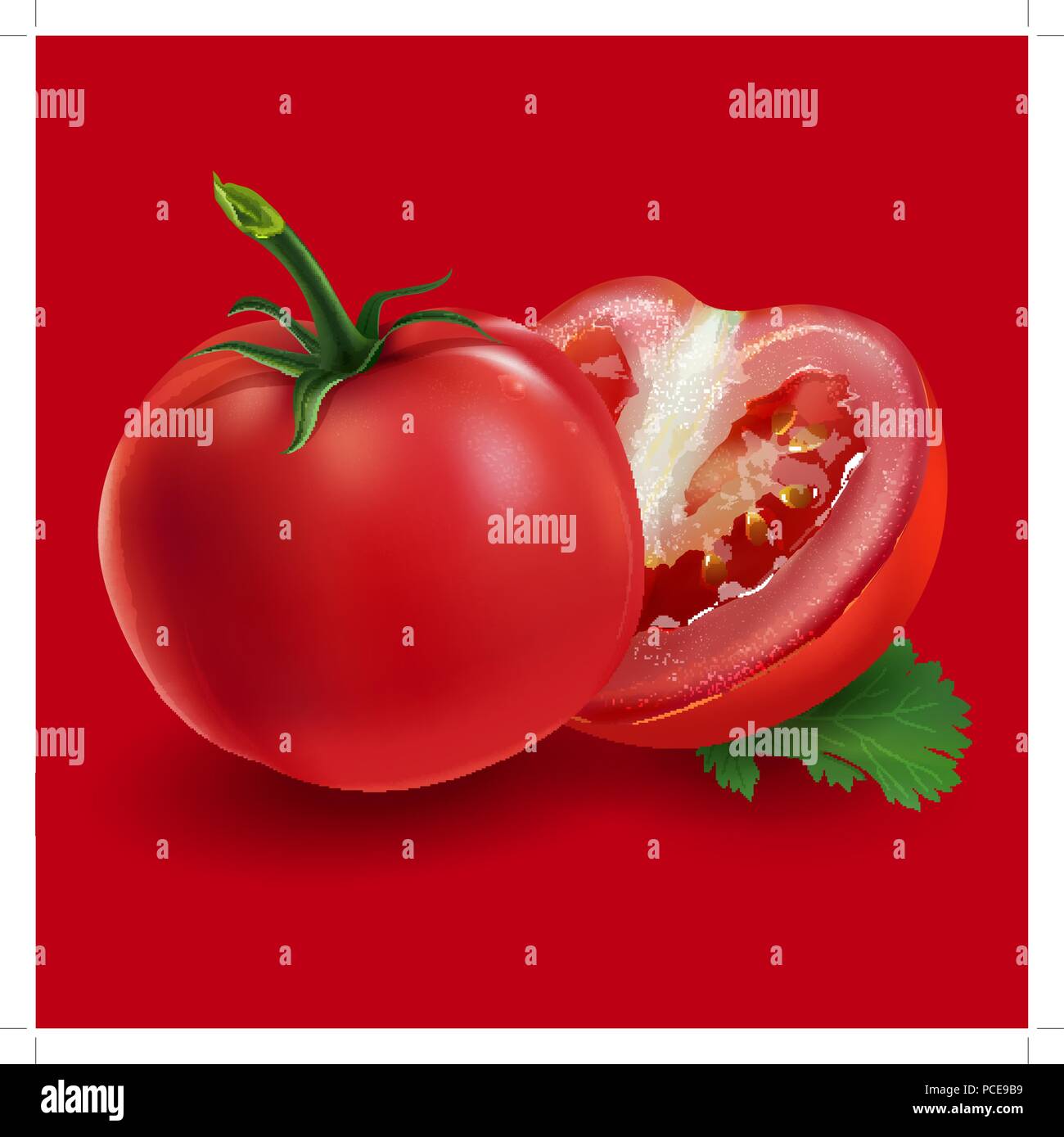 Organic label on tomatoes Stock Vector Images - Alamy