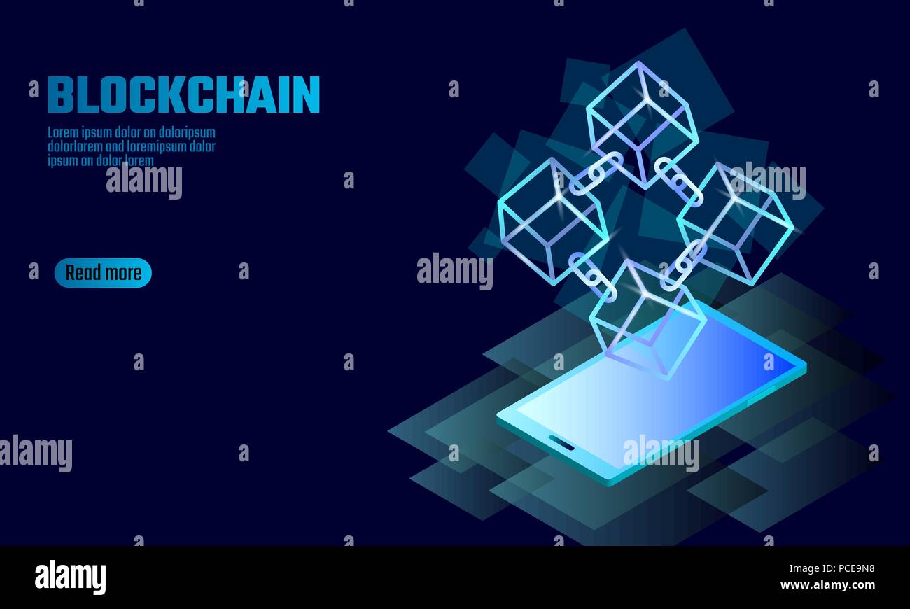 Blockchain concept on mobile Stock Vector Images - Alamy