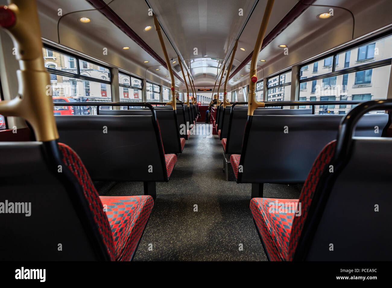 red buses in London Stock Photo - Alamy