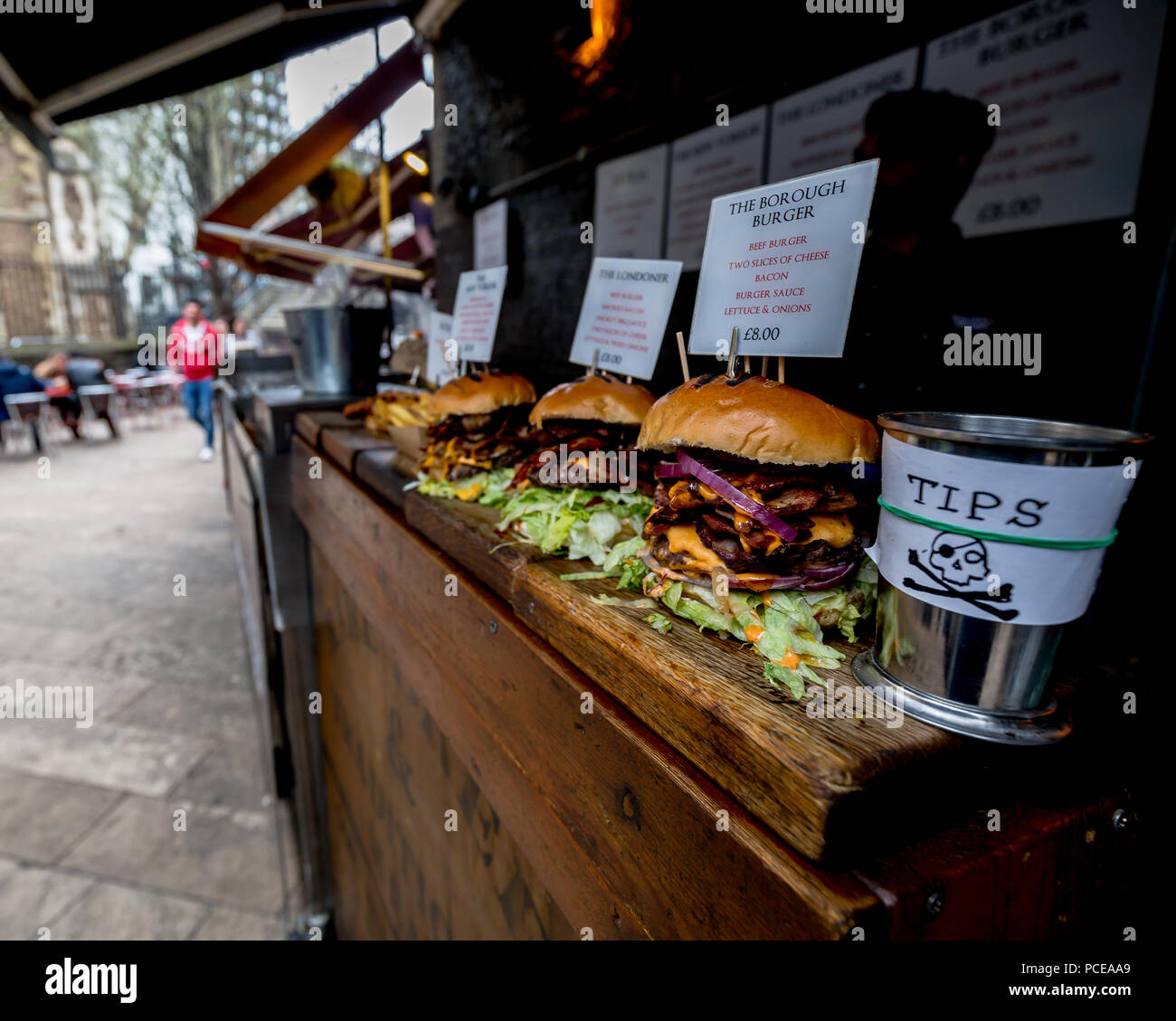 street food hamburger at the market in London Stock Photo - Alamy