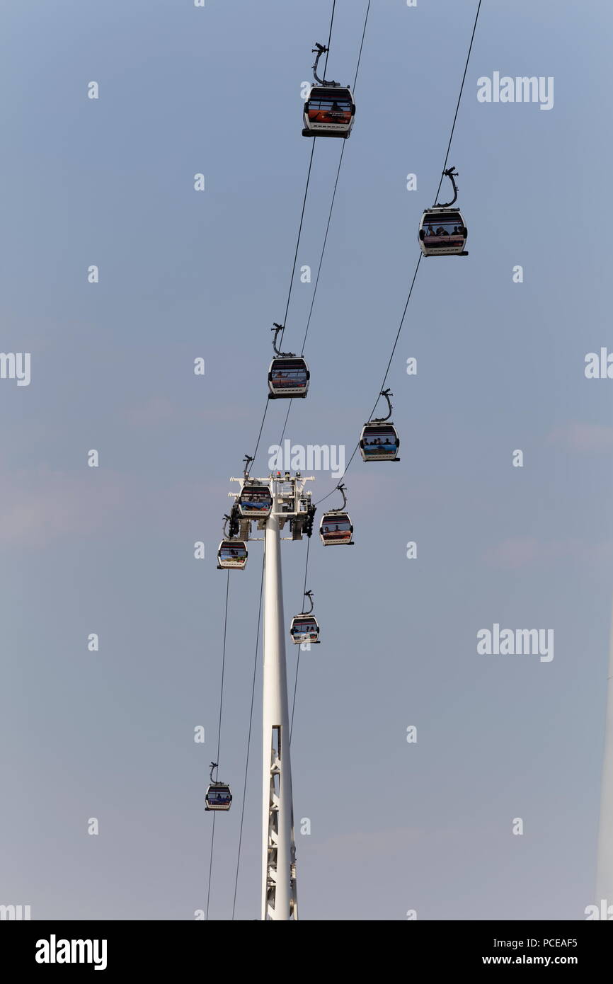London Cable Car at the O2 Greenwich peninsula South-East London Stock ...