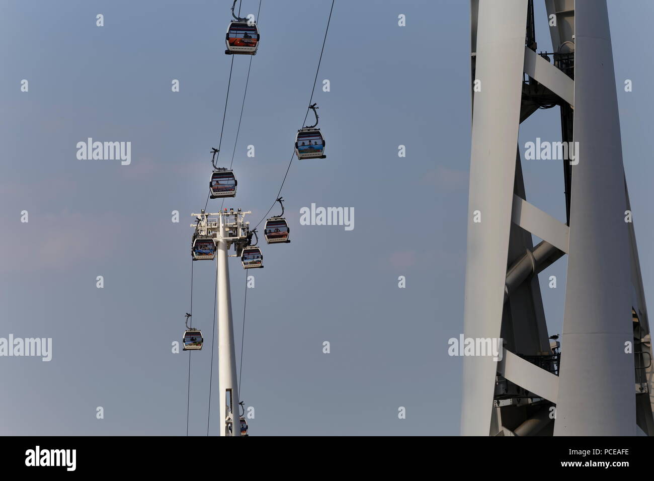 London Cable Car at the O2 Greenwich peninsula South-East London Stock ...