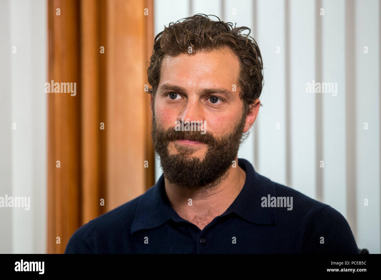 Northern Irish actor Jamie Dornan, during an interview after helping to ...