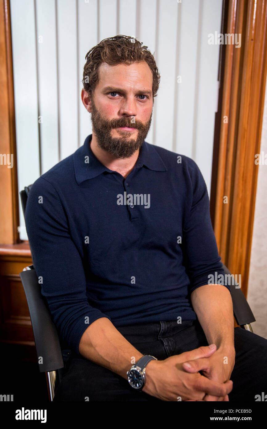 Northern Irish actor Jamie Dornan, during an interview after helping to ...