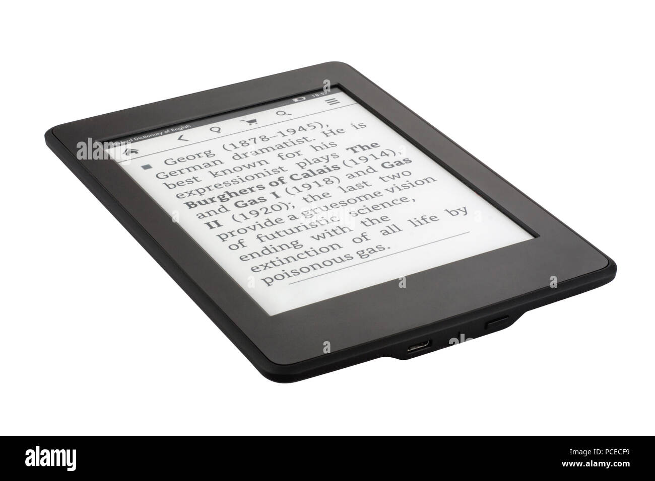 E-book device isolated on white background Stock Photo - Alamy