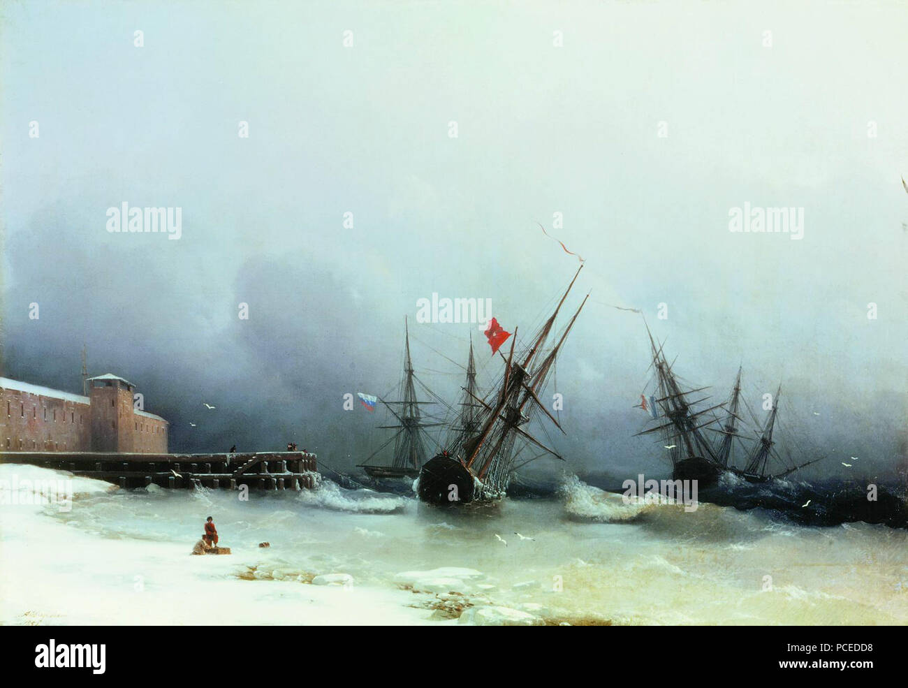 688 Сигнал бури - Айвазовский Stock Photo - Alamy