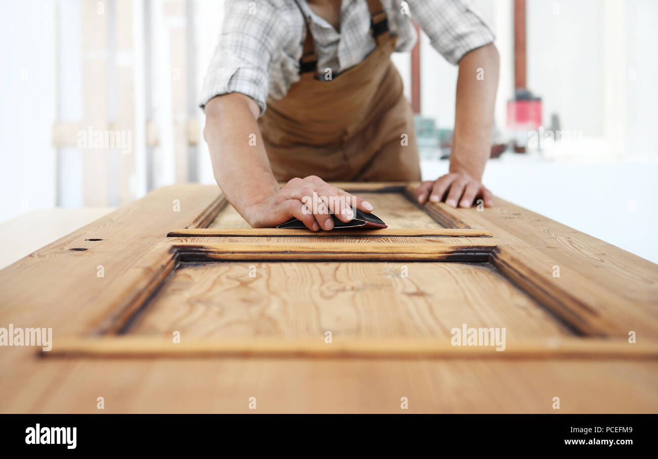 Sandpaper furniture restoration hi-res stock photography and images - Alamy