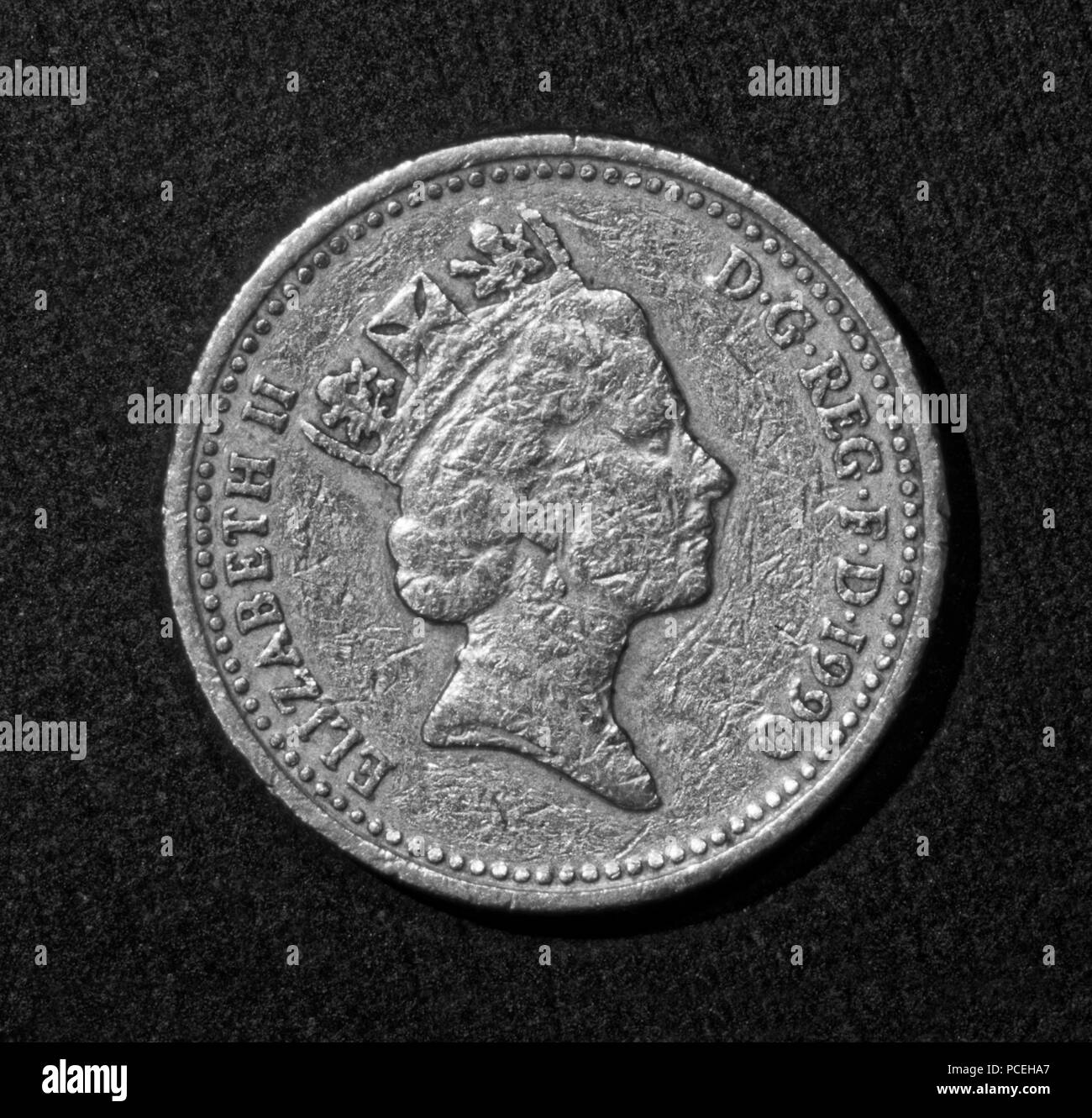 Old pound coins Black and White Stock Photos & Images - Alamy