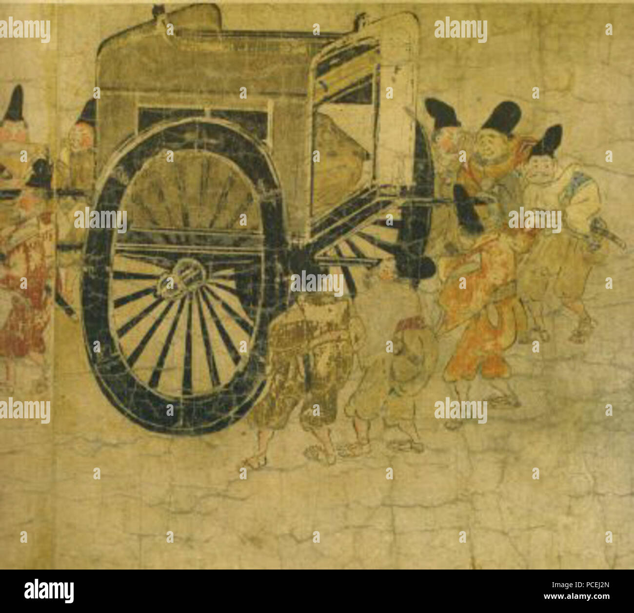 70 Ban Dainagon - ox cart people C Stock Photo - Alamy