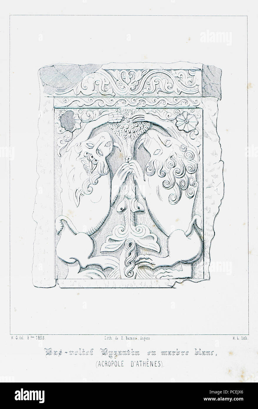 73 Bas-relief byzantine en marbre blanc (Acropole d'Athènes) - Godard ...