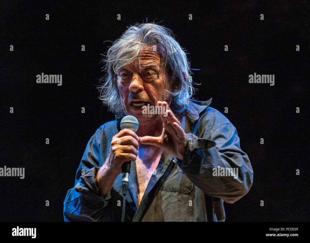 Trieste, Italy, 30 July 2018. iItalian actor Paolo Rossi performing on ...