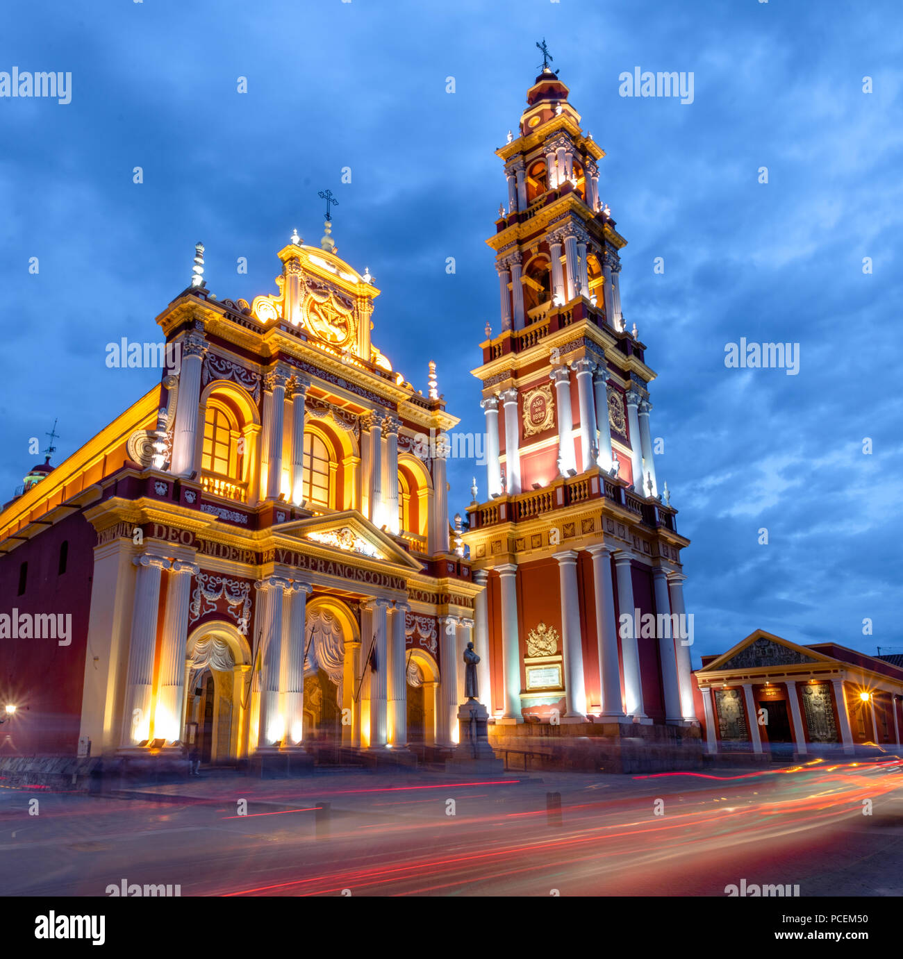 San Francisco Church at night - Salta, Argentina Stock Photo - Alamy