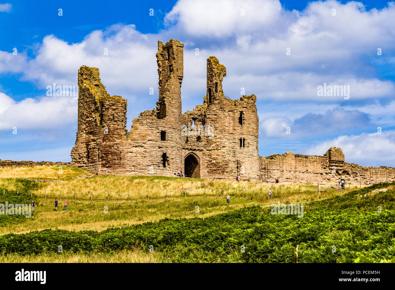 Dunstanburgh Castle ruins, Northumberland, UK Stock Photo - Alamy