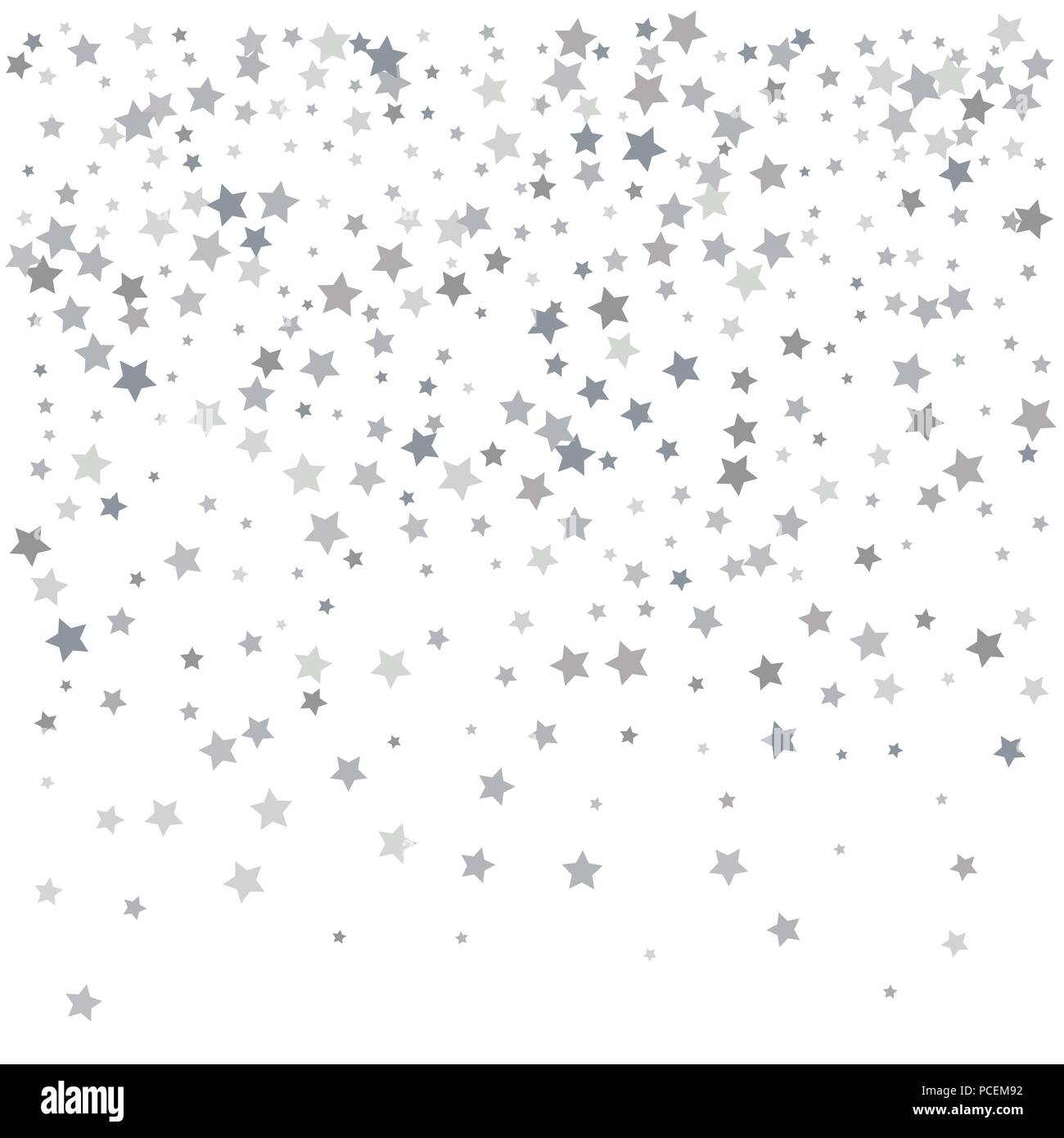 Silver Falling Confetti Stars Luxury Festive Background Silver