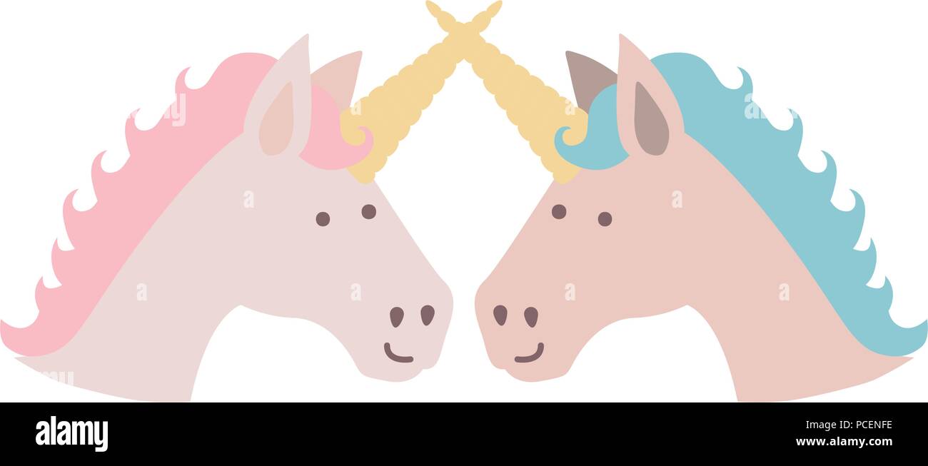 cute unicorns kissing characters Stock Vector Image & Art - Alamy