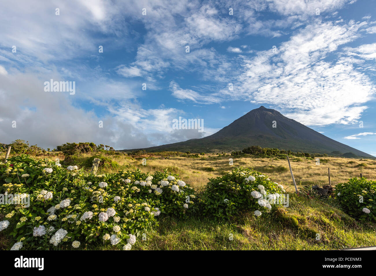 The silhouette of the Mount Pico along EN3 longitudinal road northeast ...