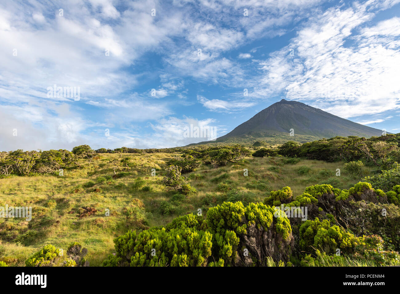 The silhouette of the Mount Pico along EN3 longitudinal road northeast ...