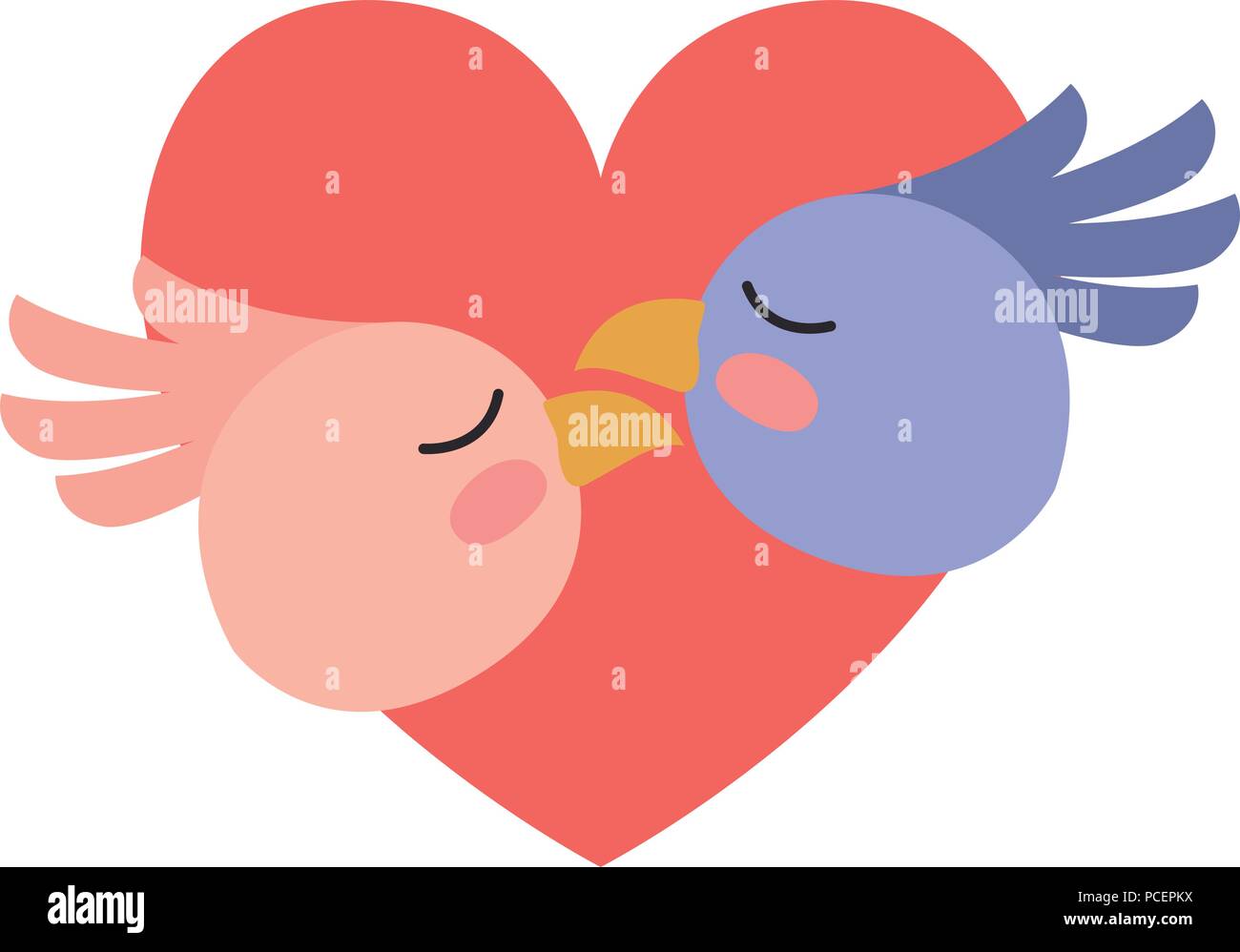 cute birds couple in heart Stock Vector Image & Art - Alamy
