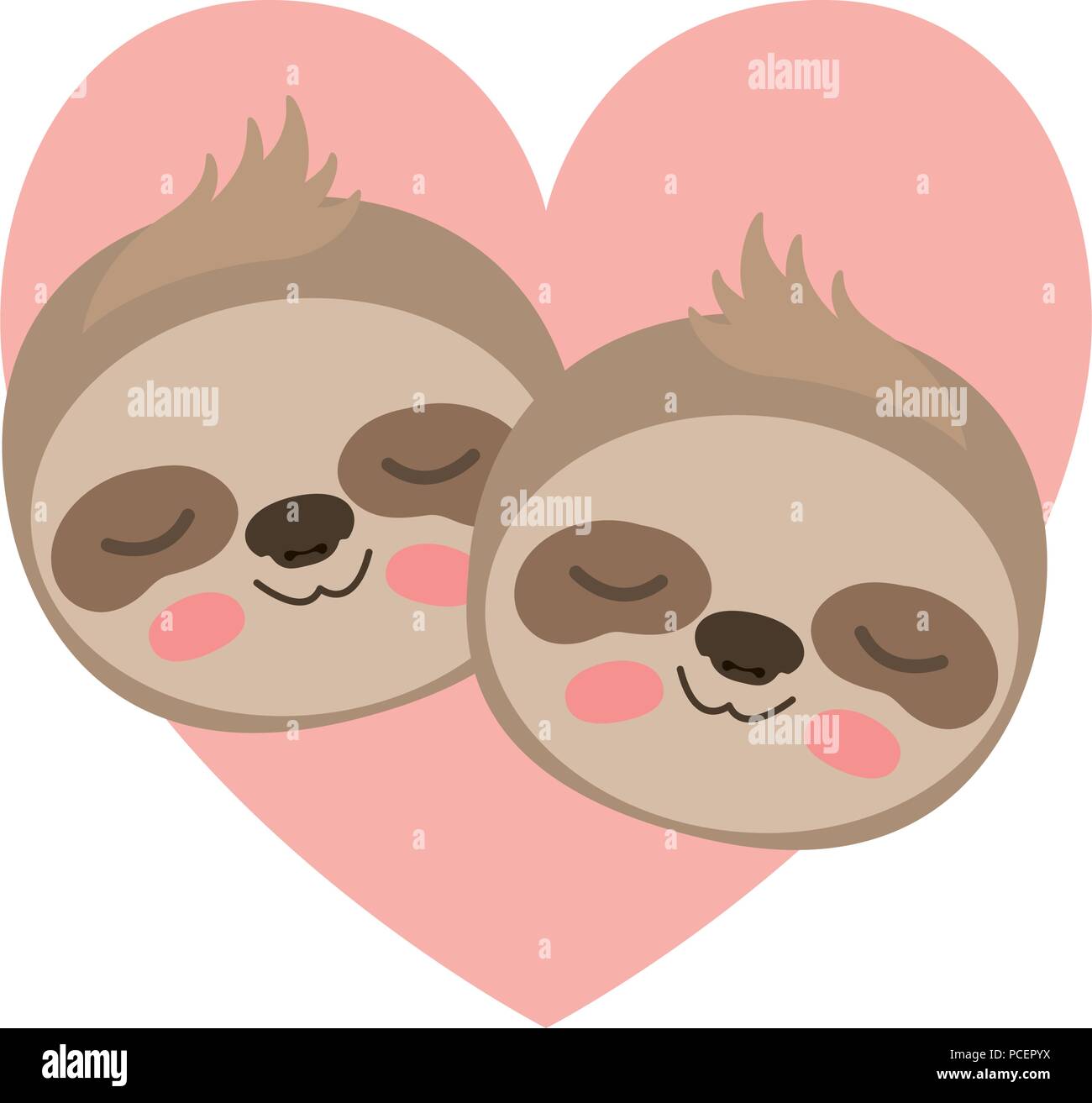 wild sloths couple in heart Stock Vector Image & Art - Alamy