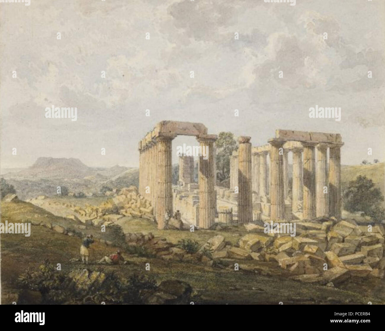 74 Bassae Temple of Apollo by John Foster 1820 Stock Photo - Alamy