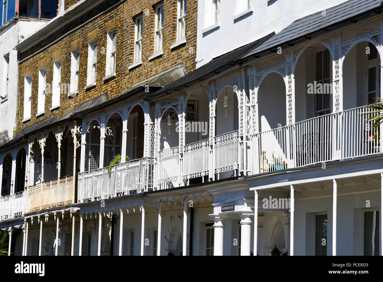 Georgian town houses balcony hi-res stock photography and images - Alamy