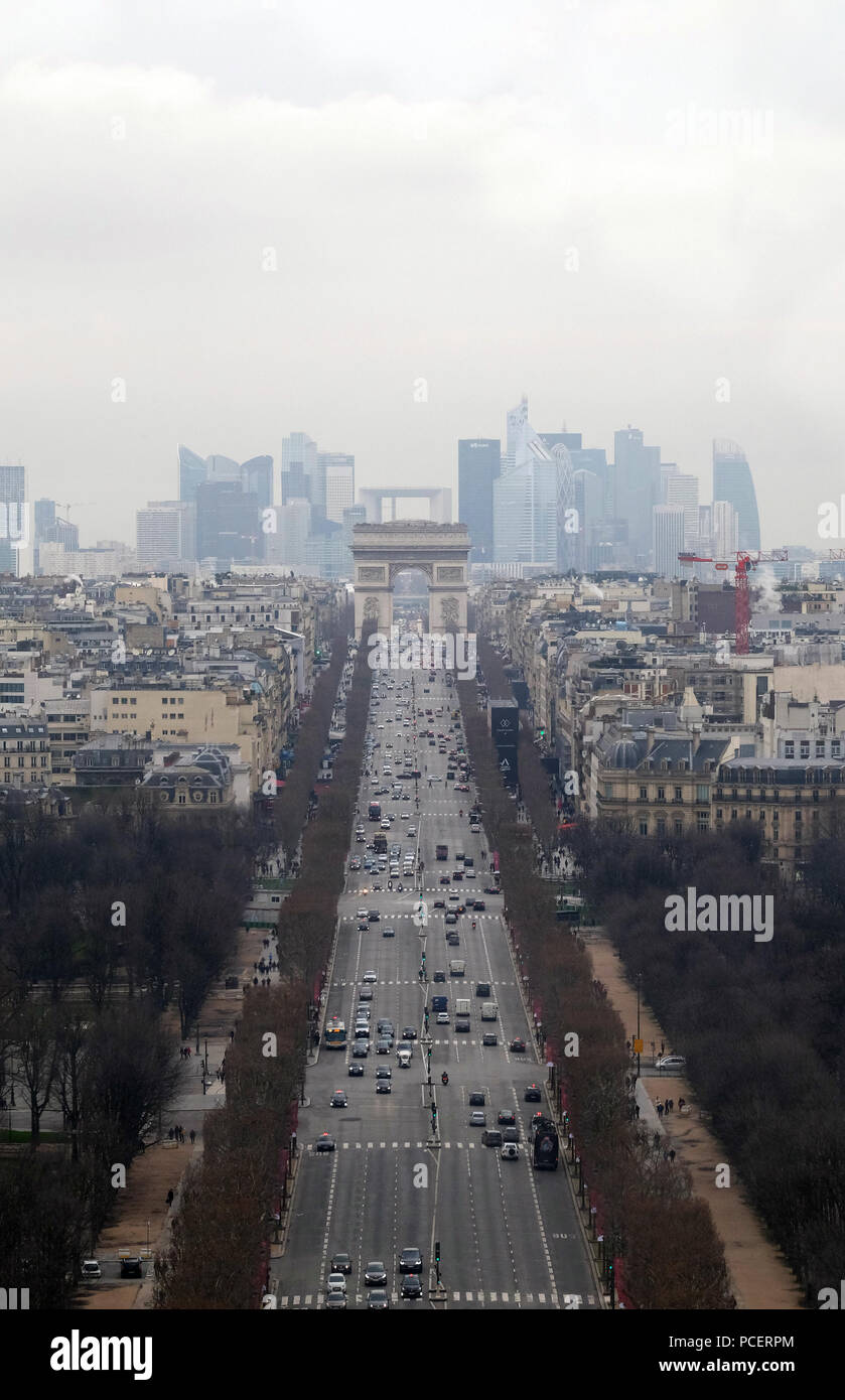 Champs elysees aerial view hi-res stock photography and images - Alamy