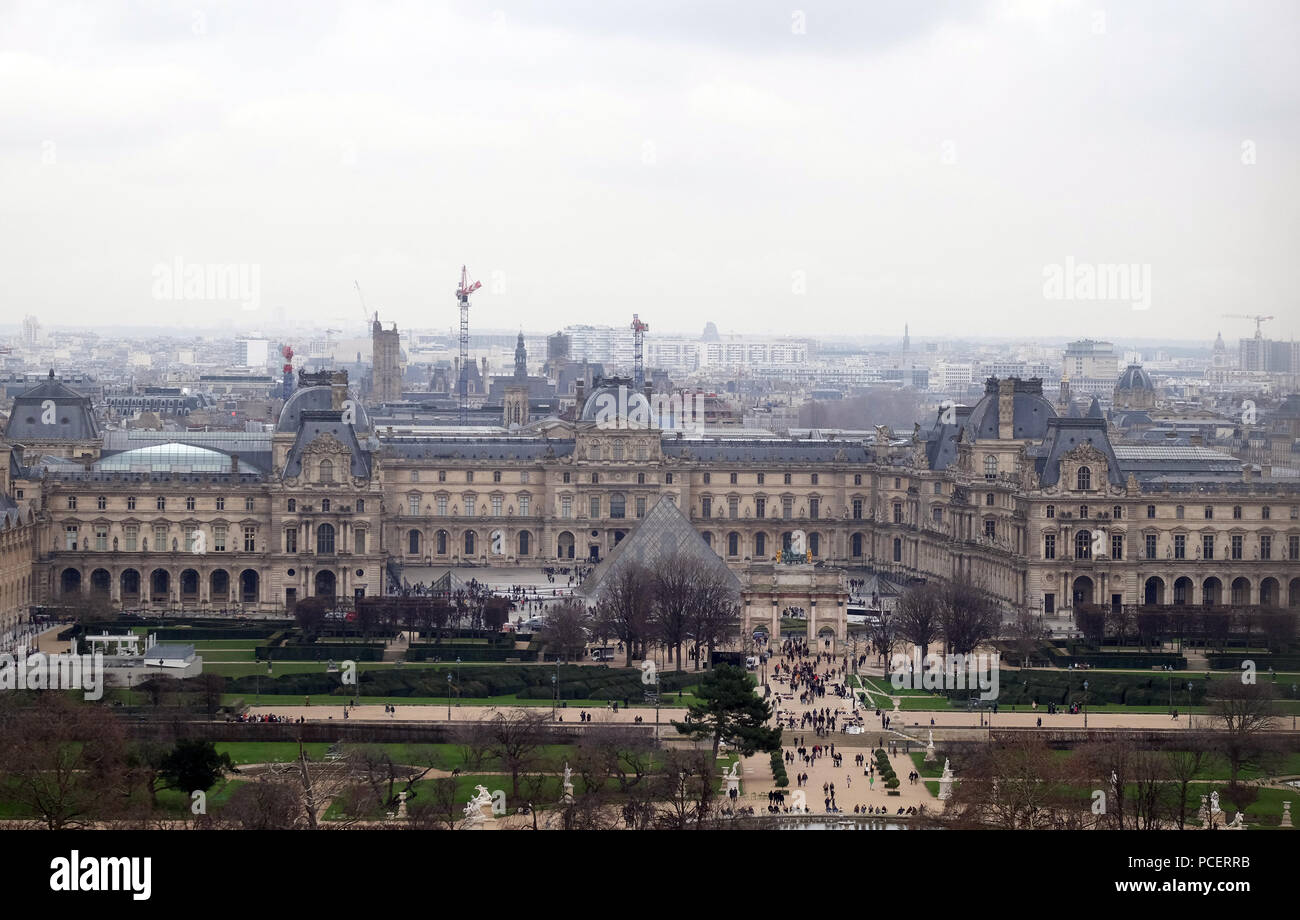 Louvre museum aerial view hi-res stock photography and images - Alamy