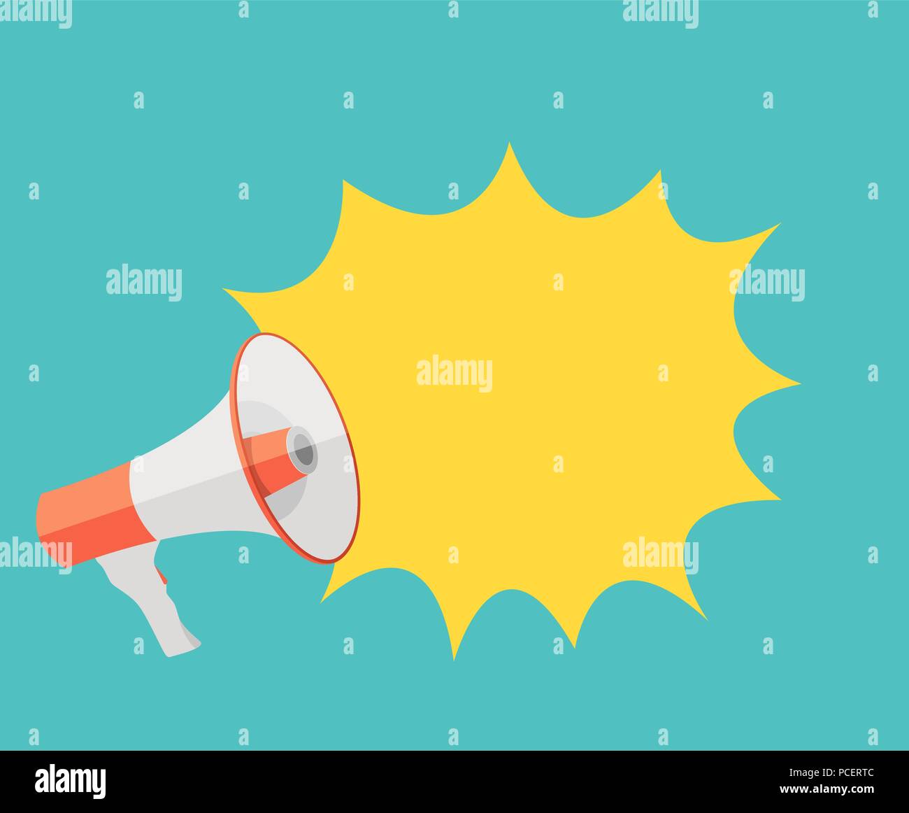 Megaphone and Speech Bubble Vector Illustration Stock Vector Image ...
