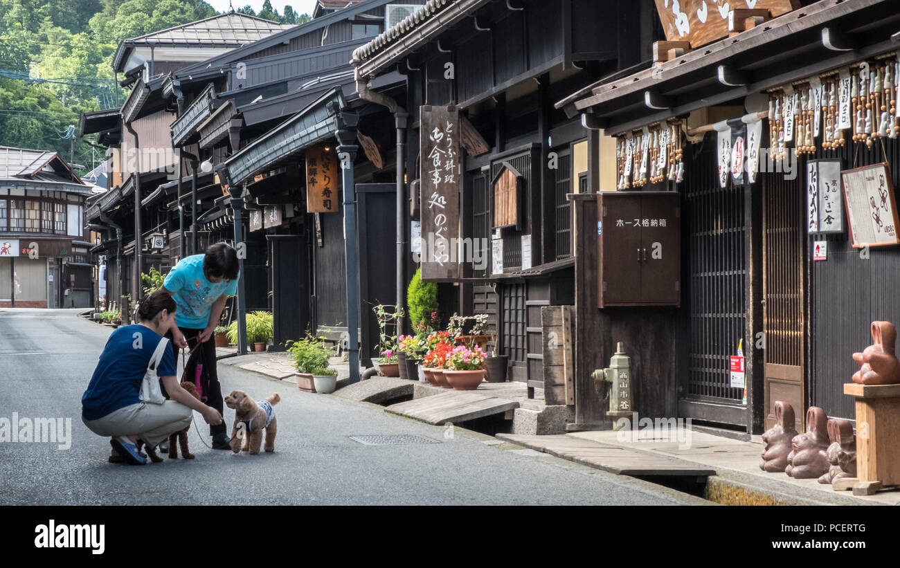 In the historic merchant quarter of Takayama in Central Japan Stock ...