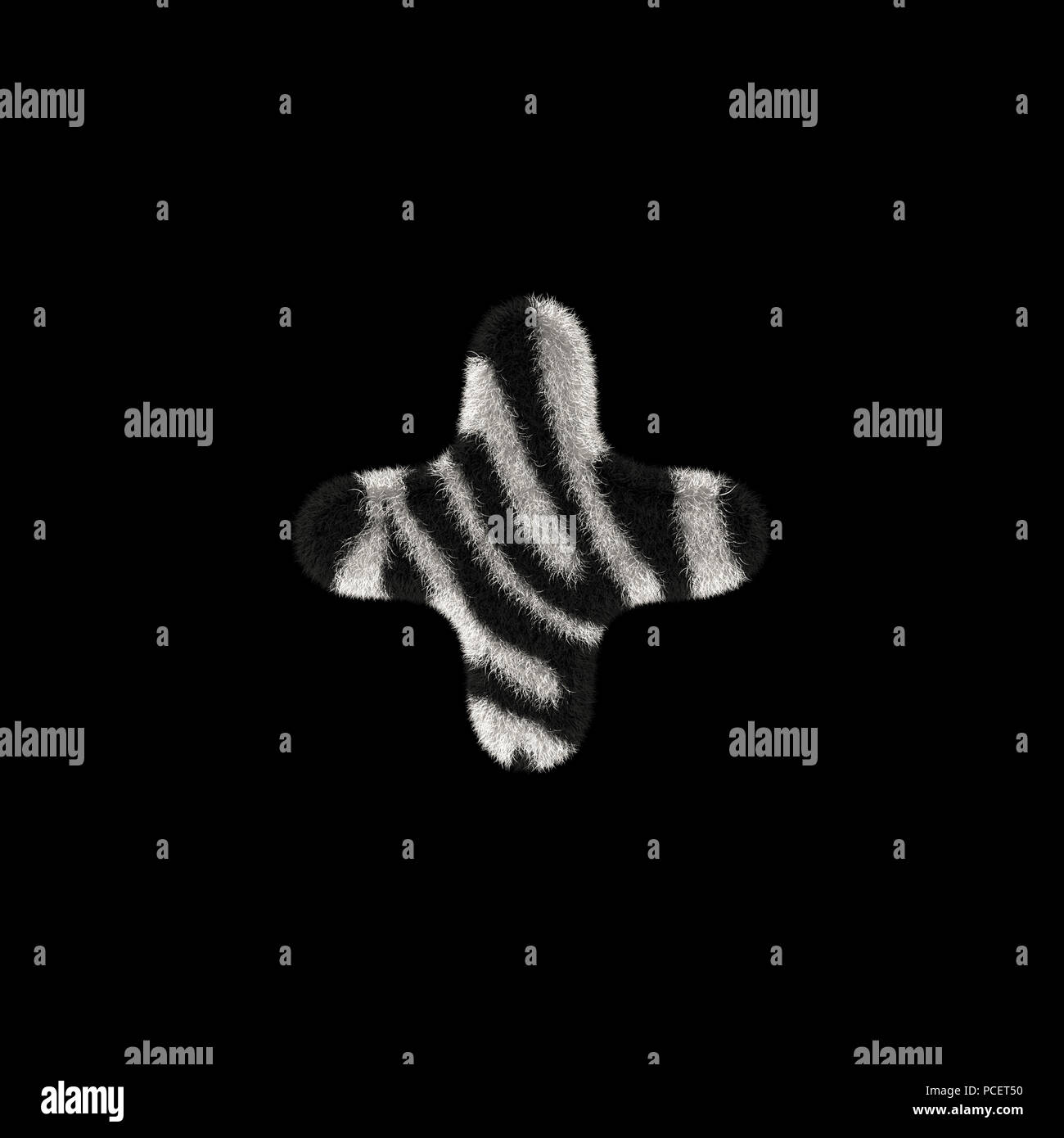 Illustration 3D Rendering Creative Illustration Zebra Print Furry ...