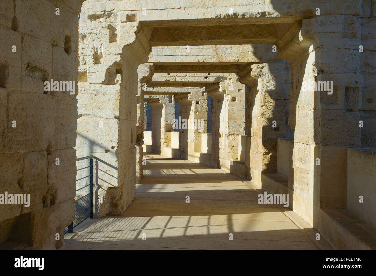 Inside the old Roman colosseum. Arles, France Stock Photo - Alamy