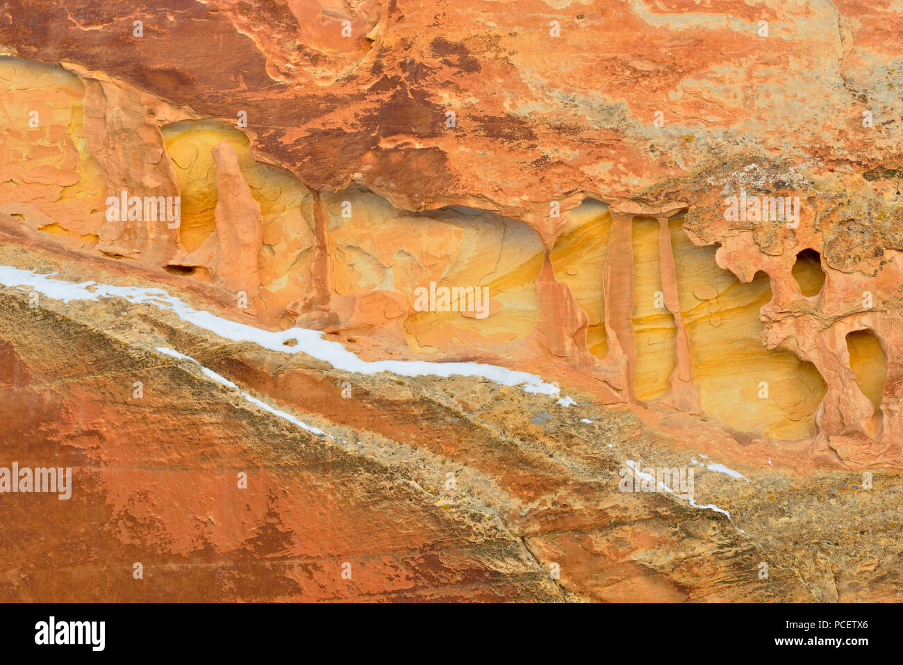Eroded sandstone in the Fremont River Canyon, Capitol Reef National ...