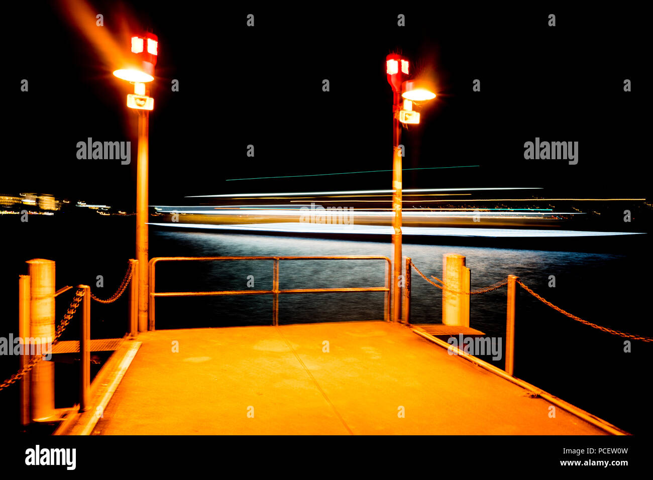 cruise ship lights from harbour dock at night long exposure photography ...