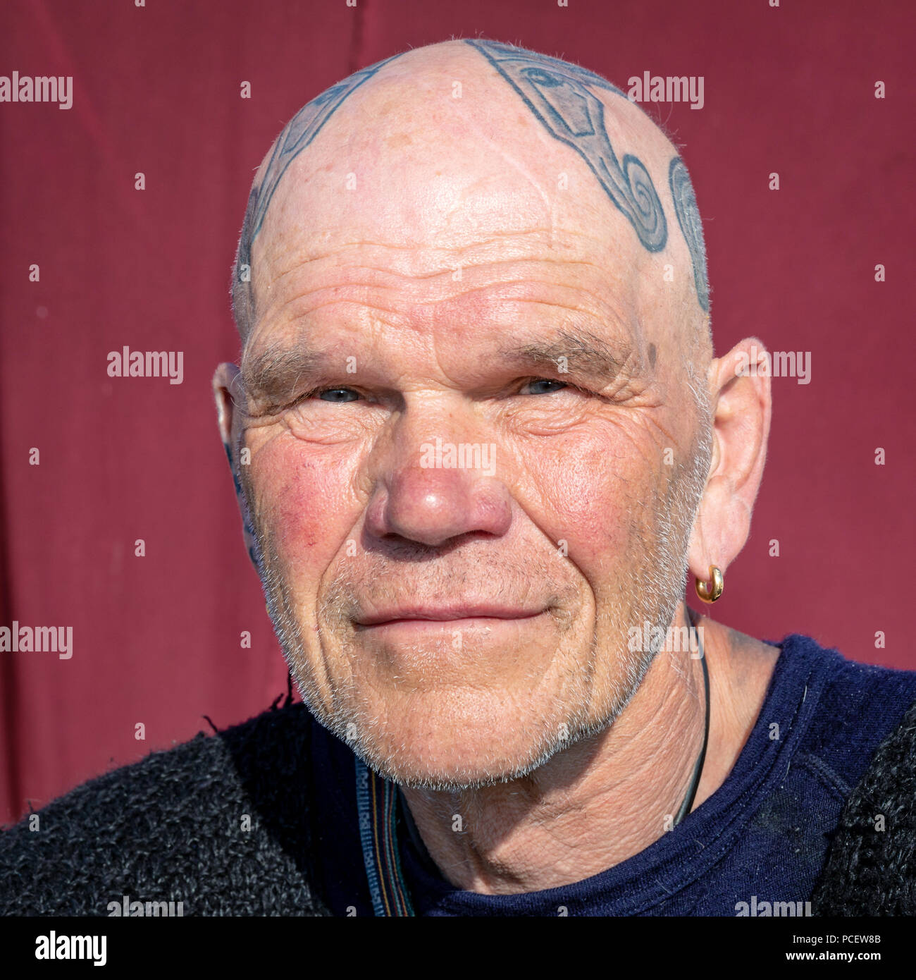 Man with viking tattoos, Moesgaard, Aarhus, Denmark Stock Photo - Alamy