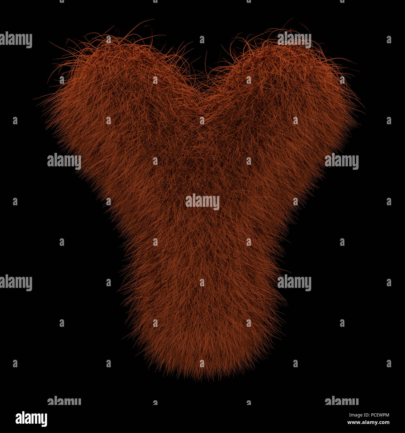 Illustration 3D Rendering Creative Illustration Ginger Orangutan Furry ...