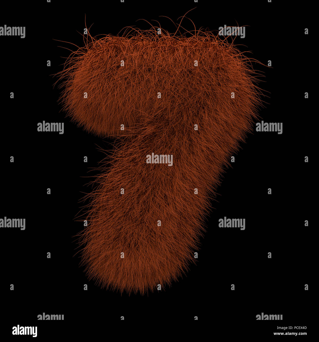 Illustration 3D Rendering Creative Illustration Ginger Orangutan Furry ...