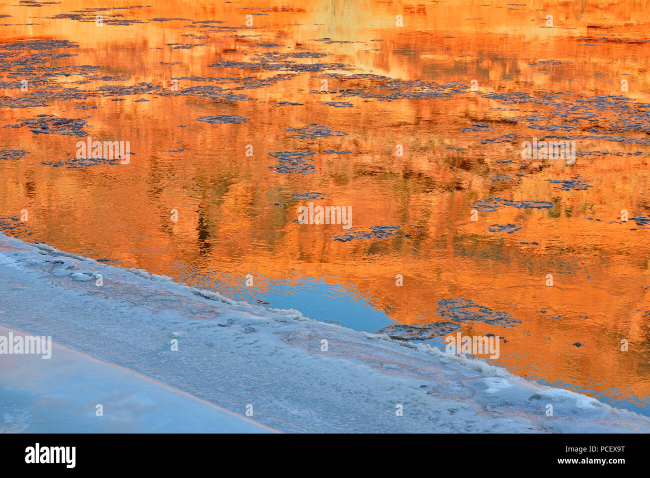 Reflections in the Colorado River in winter, Colorado Riverway ...