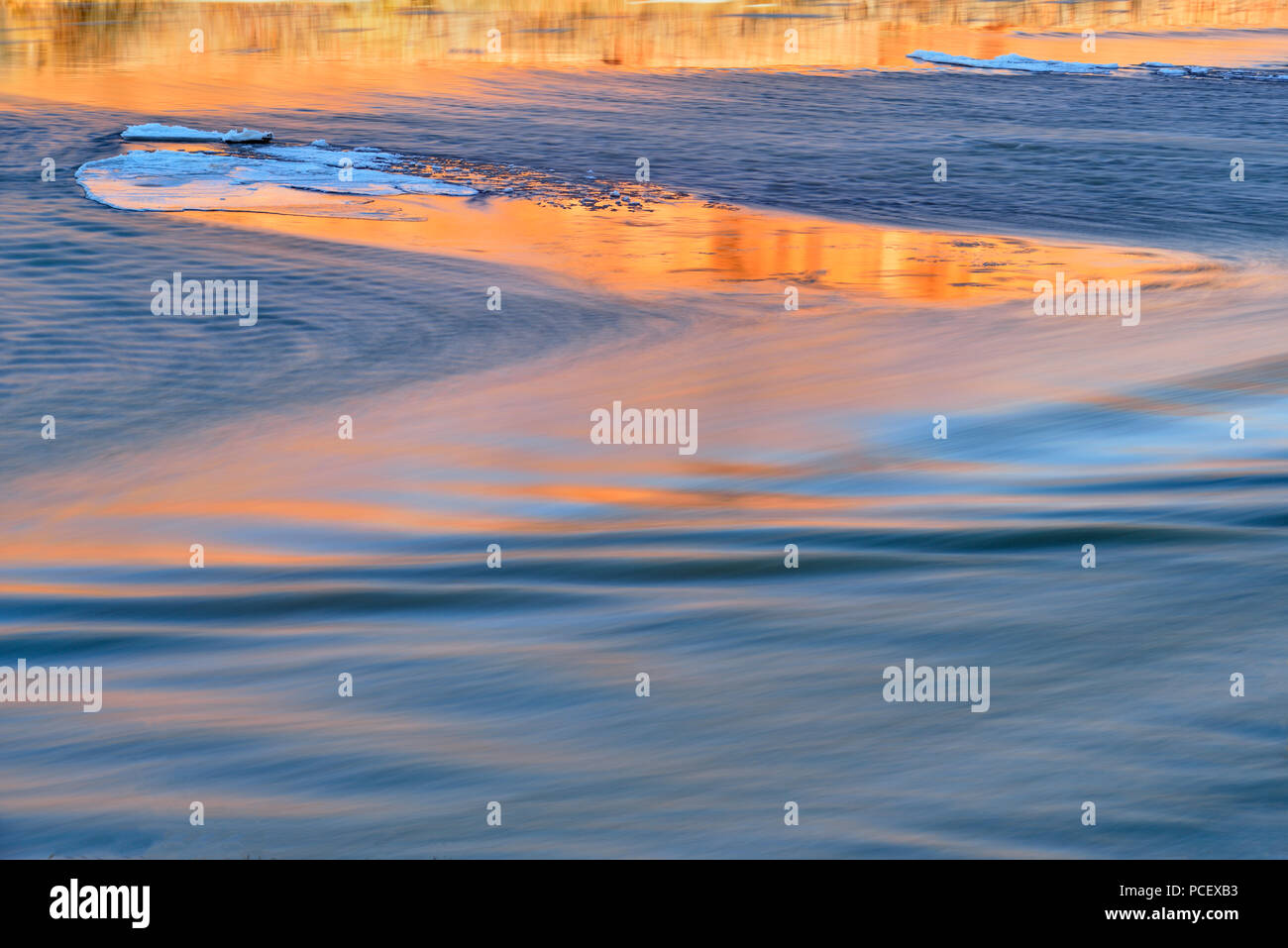 Colorado River in winter with sandstone reflections, Colorado Riverway ...