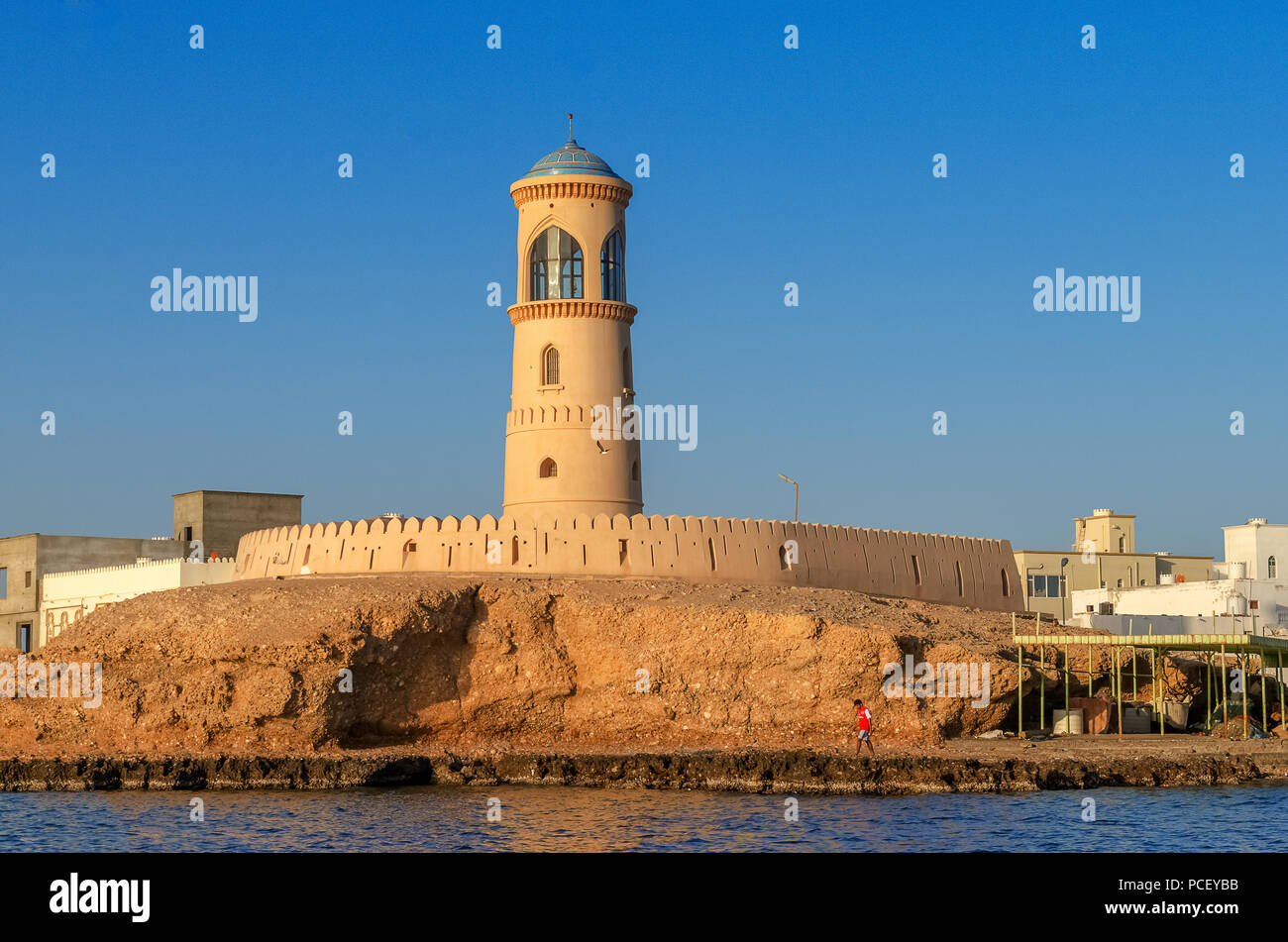 View of lighthouse in Al Ayjah town in Sur Oman Stock Photo - Alamy