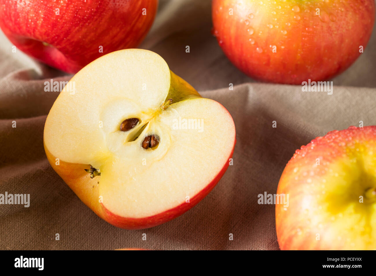 Raw Red Organic Honeycrisp Apples Ready to Eat Stock Photo - Alamy