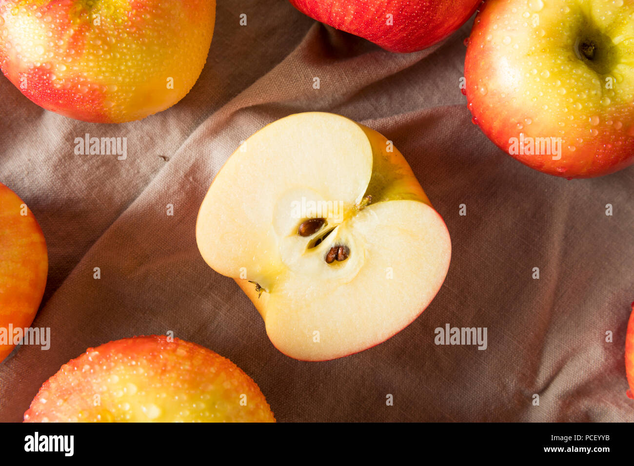 Raw Red Organic Honeycrisp Apples Ready to Eat Stock Photo - Alamy