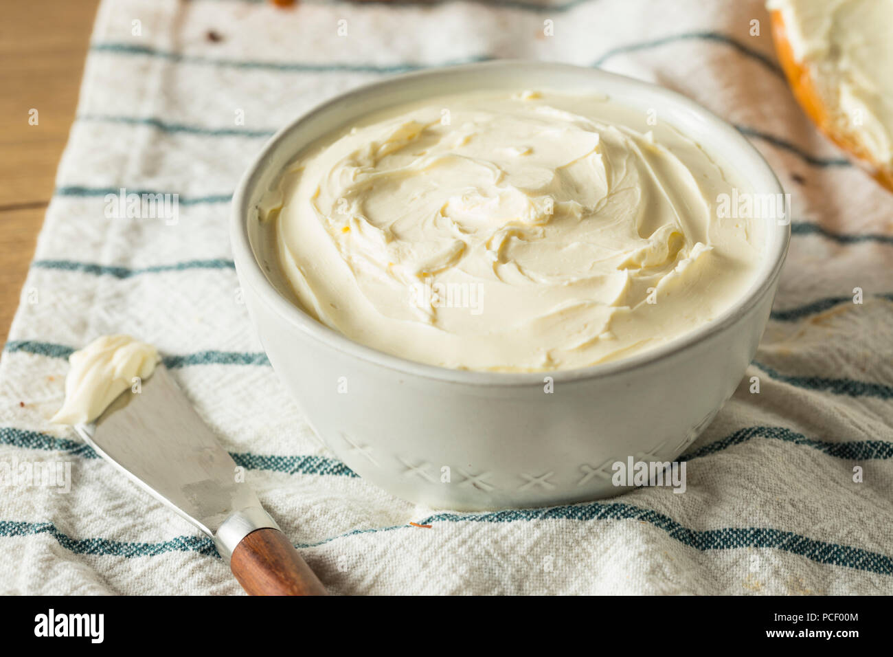 Homemade Low Fat Cream Cheese Spread in a Bowl Stock Photo - Alamy