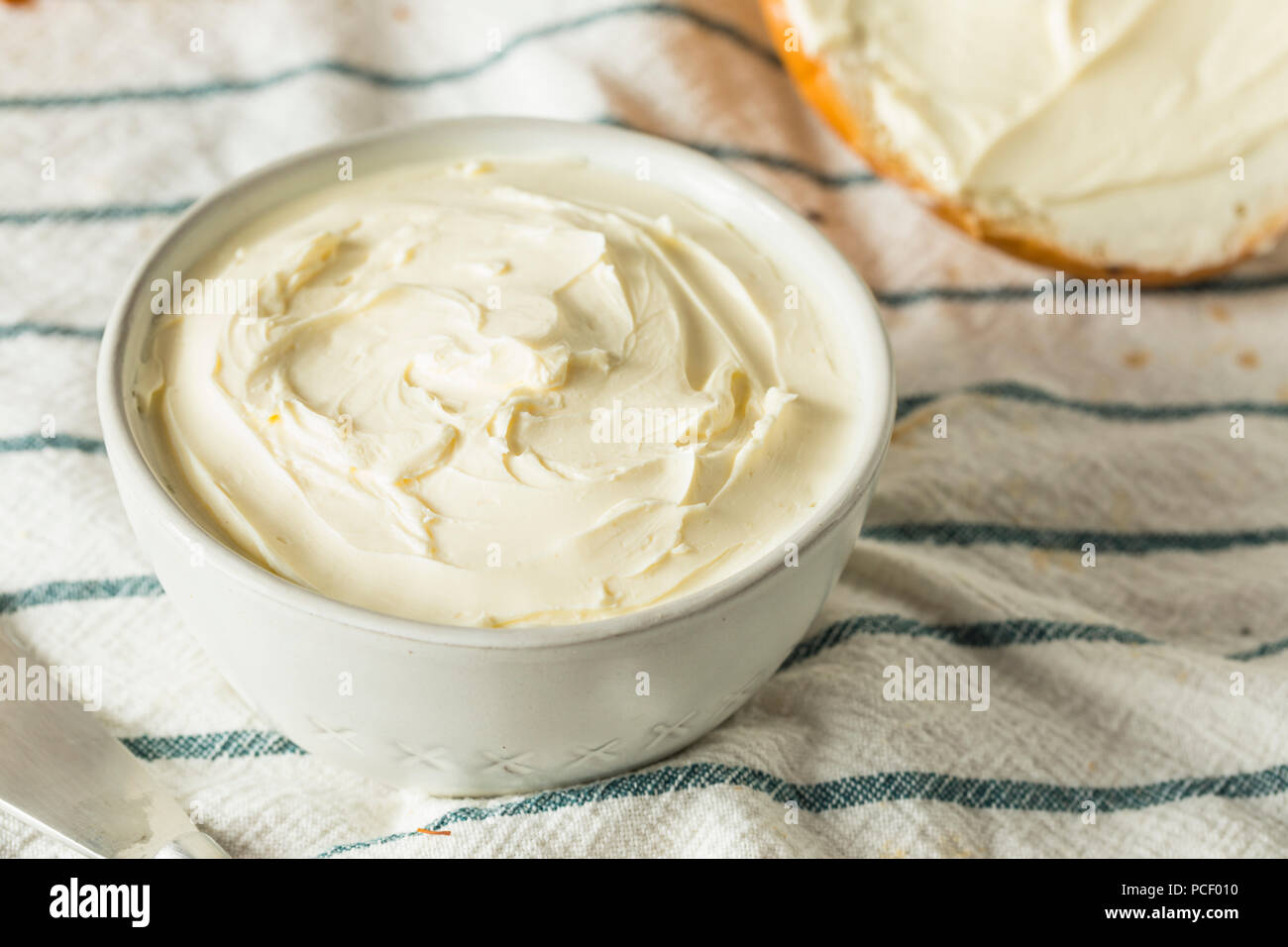 Homemade Low Fat Cream Cheese Spread in a Bowl Stock Photo - Alamy