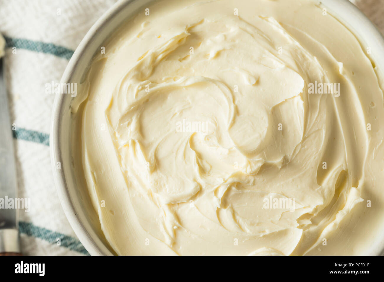Homemade Low Fat Cream Cheese Spread in a Bowl Stock Photo - Alamy