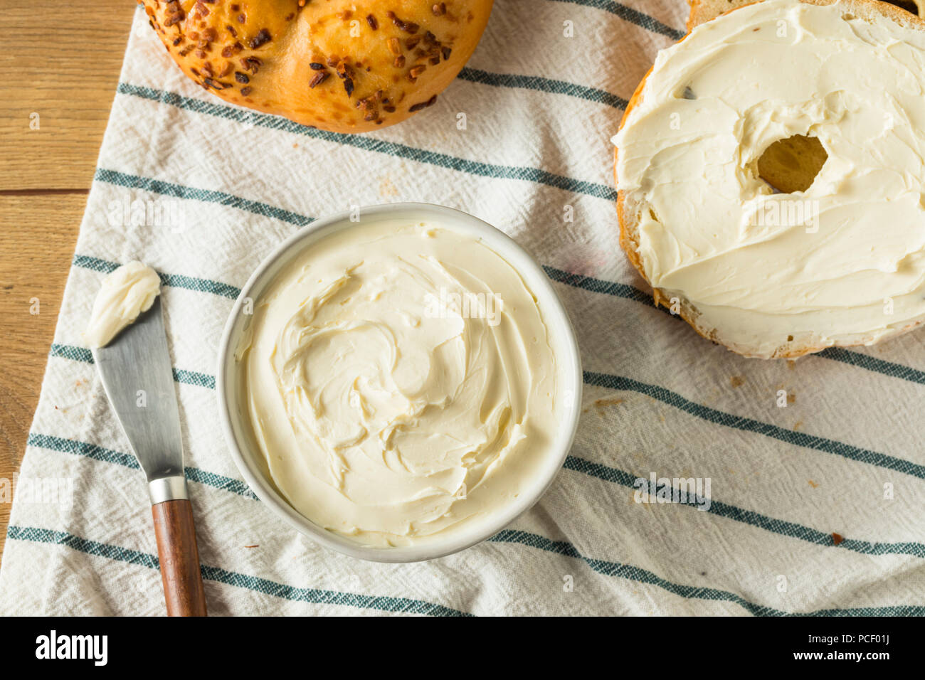 Homemade Low Fat Cream Cheese Spread in a Bowl Stock Photo - Alamy