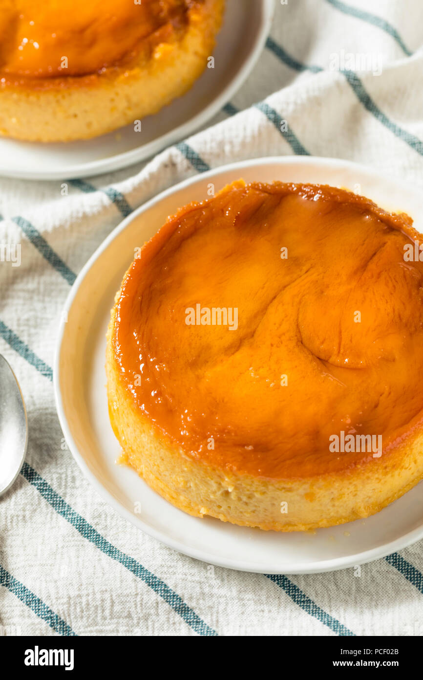Sweet Homemade Spanish Flan Dessert with Caramel Sauce Stock Photo - Alamy