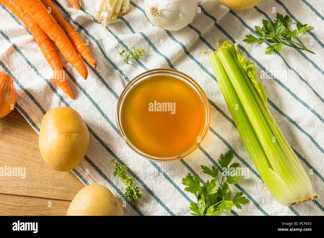 Cooked Organic Vegetable Broth in a Bowl Stock Photo - Alamy