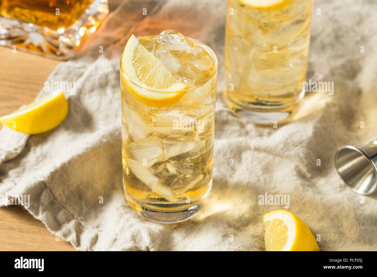 Homemade Seven and Seven Whiskey HIghball with Lemon Stock Photo - Alamy