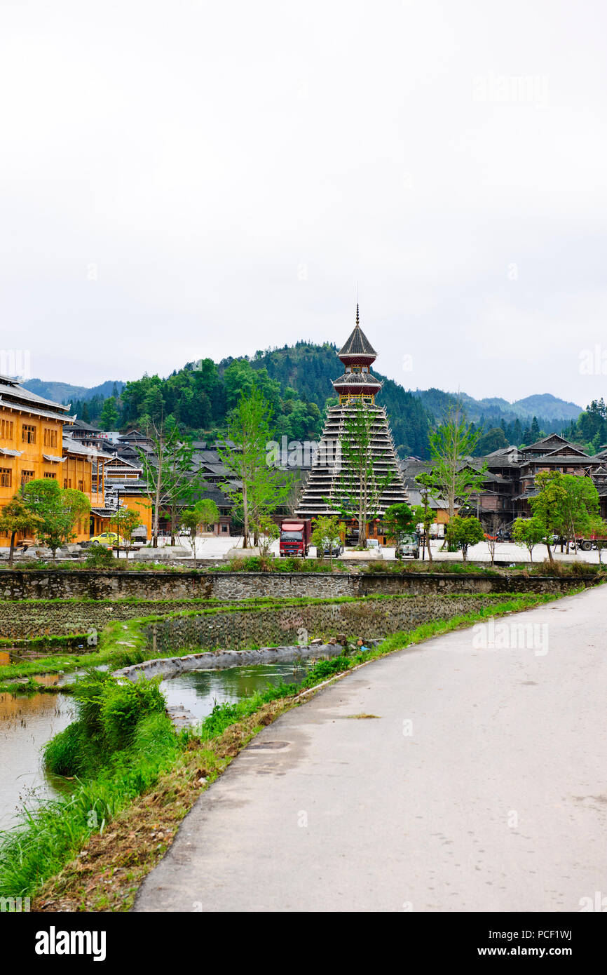Typical Dong Village,Wooden Houses,Huanggang Dong Village,Dong Costumed ...