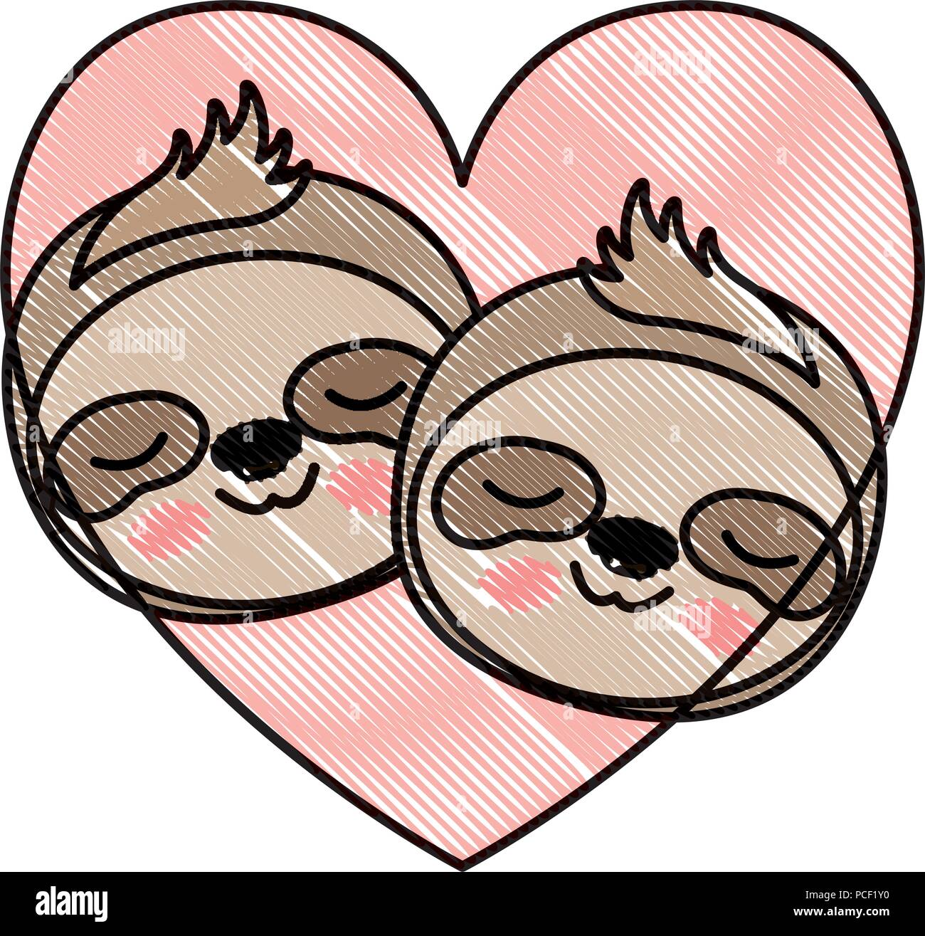wild sloths couple in heart Stock Vector Image & Art - Alamy
